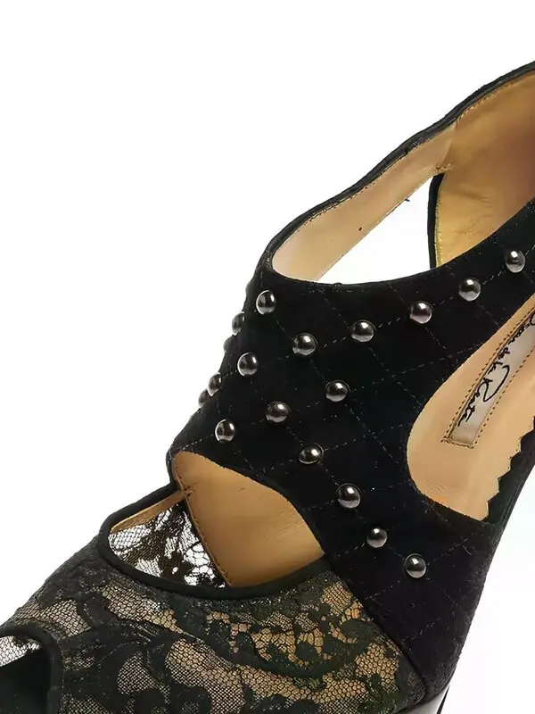 Oscar De La Renta Lace Studded Platform Sandals