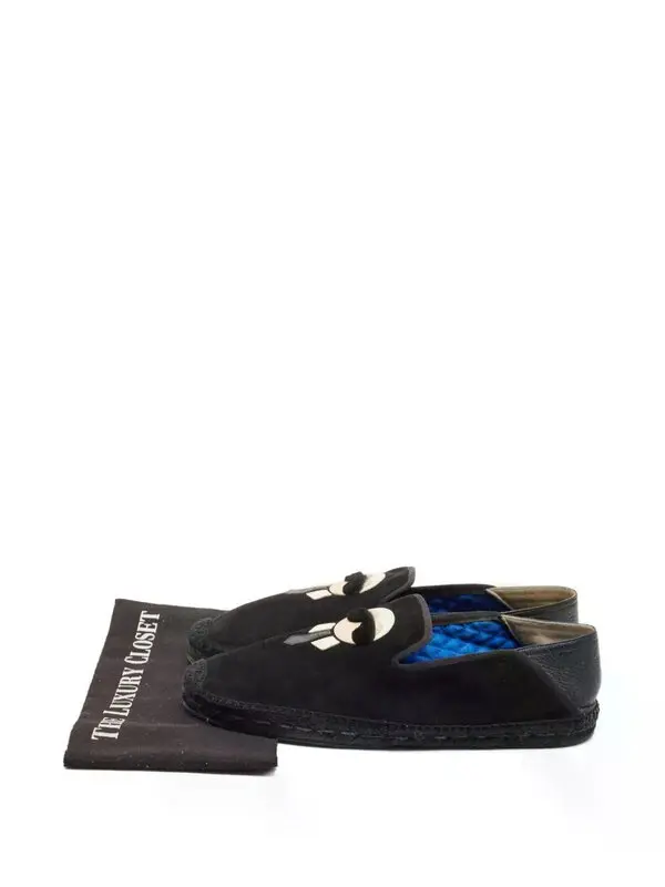 Fendi Karlito Suede Espadrille Shoes - Black | Editorialist