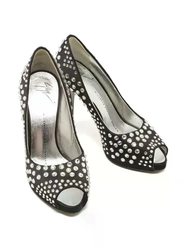 GIUSEPPE ZANOTTI 105mm Crystal-embellished Peep-toe Pumps