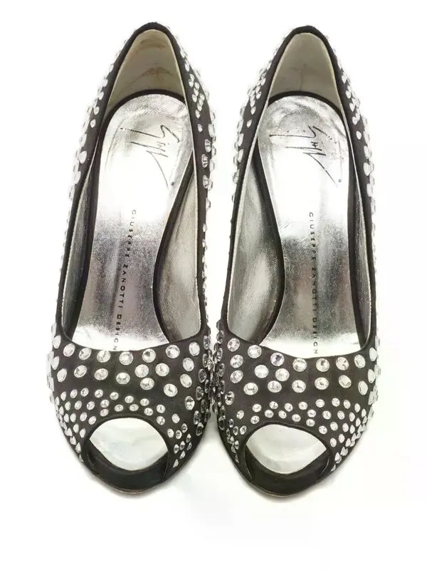 GIUSEPPE ZANOTTI 105mm Crystal-embellished Peep-toe Pumps