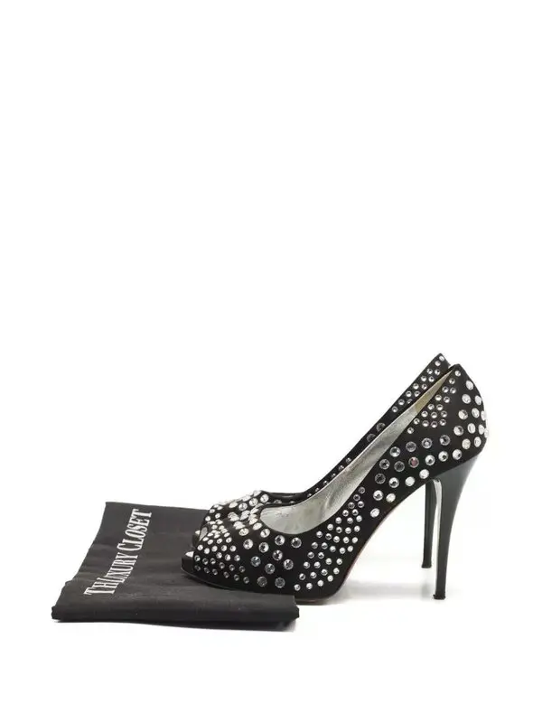 GIUSEPPE ZANOTTI 105mm Crystal-embellished Peep-toe Pumps