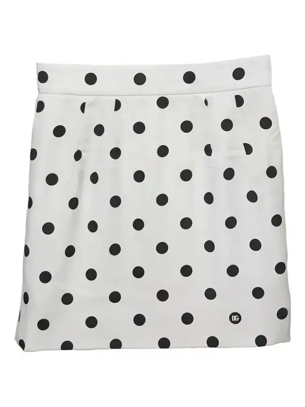 Dolce & Gabbana Polka-dot Mini Skirt - White