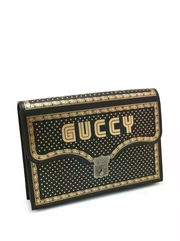 Gucci Printed-leather Portfolio Clutch