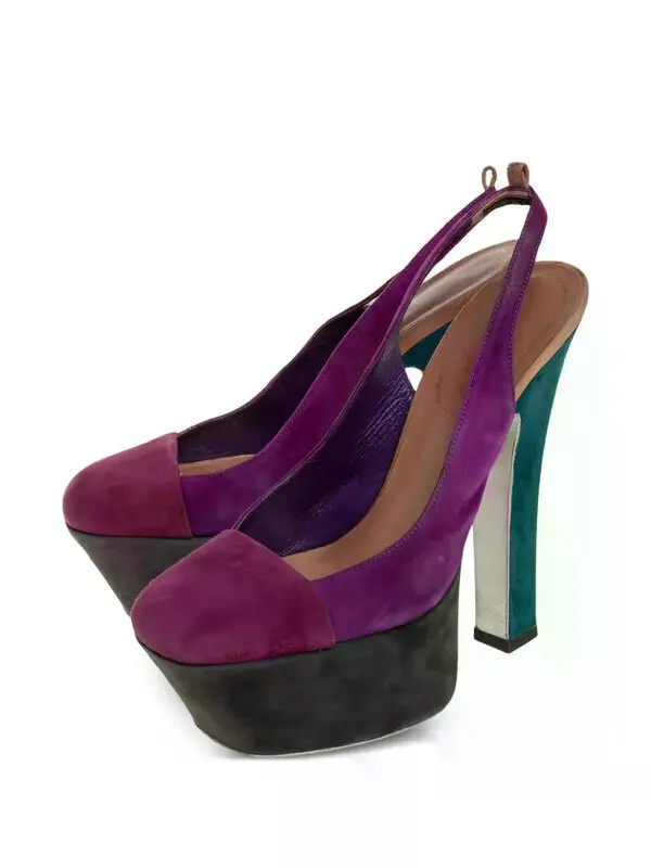 Saint Laurent 140mm Colour-block Slingback Pumps