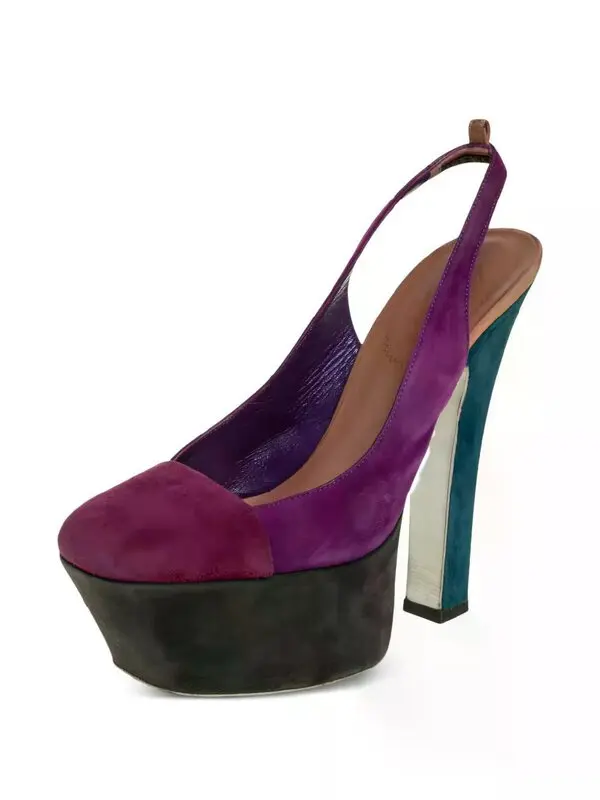 Saint Laurent 140mm Colour-block Slingback Pumps