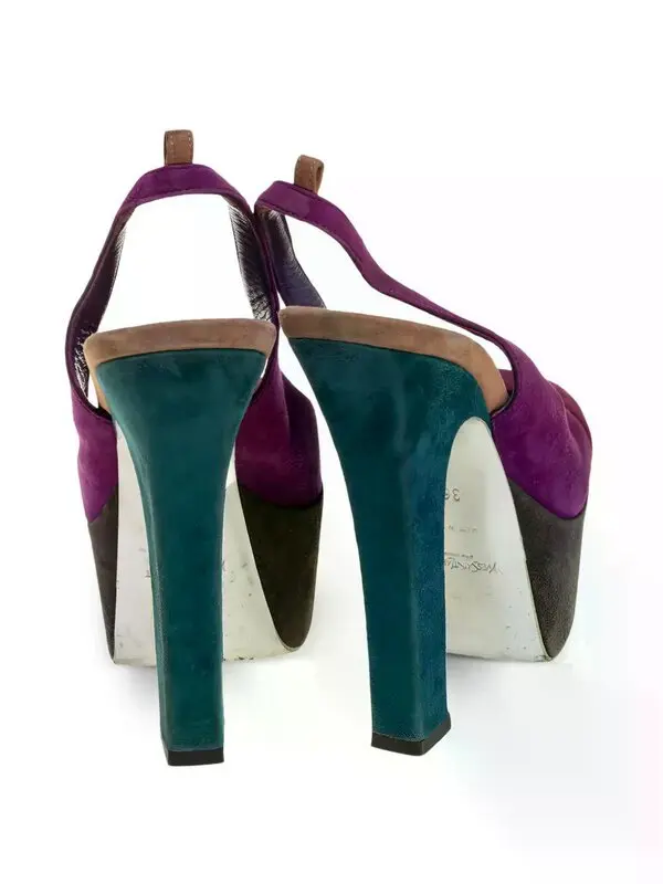 Saint Laurent 140mm Colour-block Slingback Pumps
