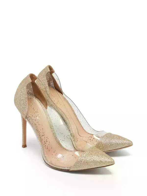 GIANVITO ROSSI 105mm Plexi Glitter-embellished Pumps - Gold
