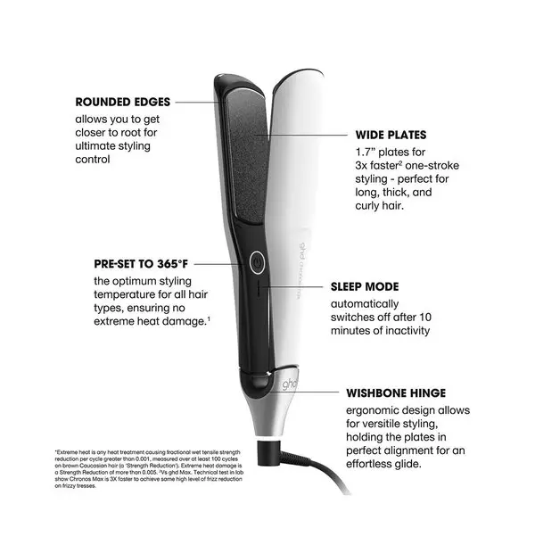 GHD Chronos Max 2" Wide Flat Iron - White