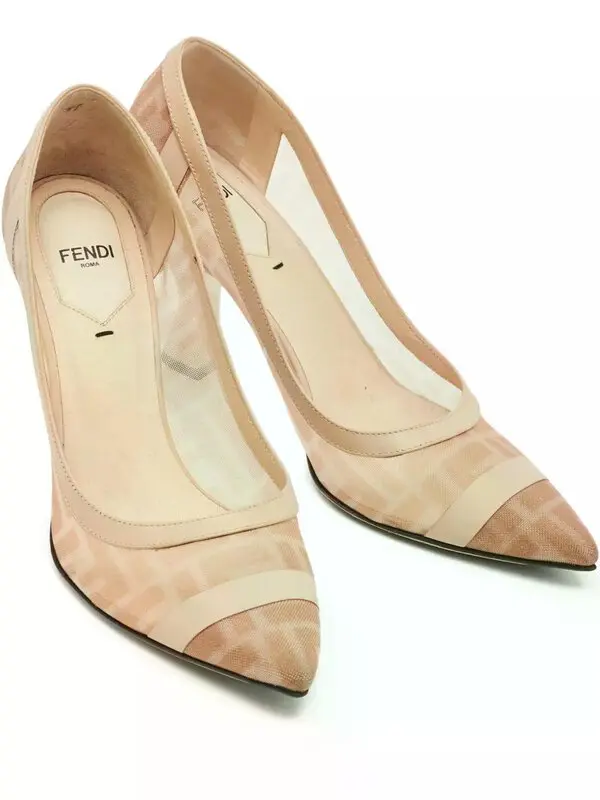 Fendi Logo-pattern Pumps - Pink