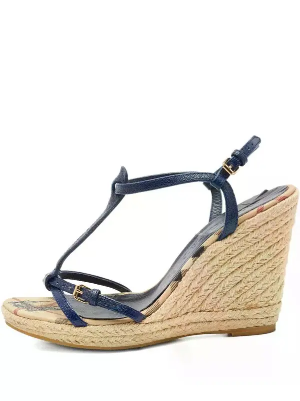 Burberry Wedge-heel Leather Sandals