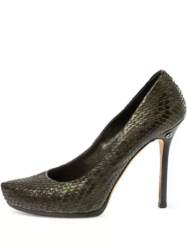 Gucci Platform Python Leather Pumps