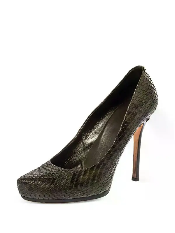 Gucci Platform Python Leather Pumps