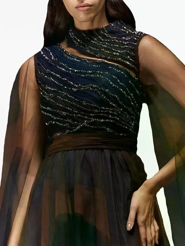 THA SEEN Sequin-embellished Maxi Dress