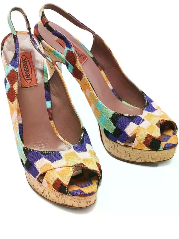 Missoni Slingback Heeled Sandals - Blue