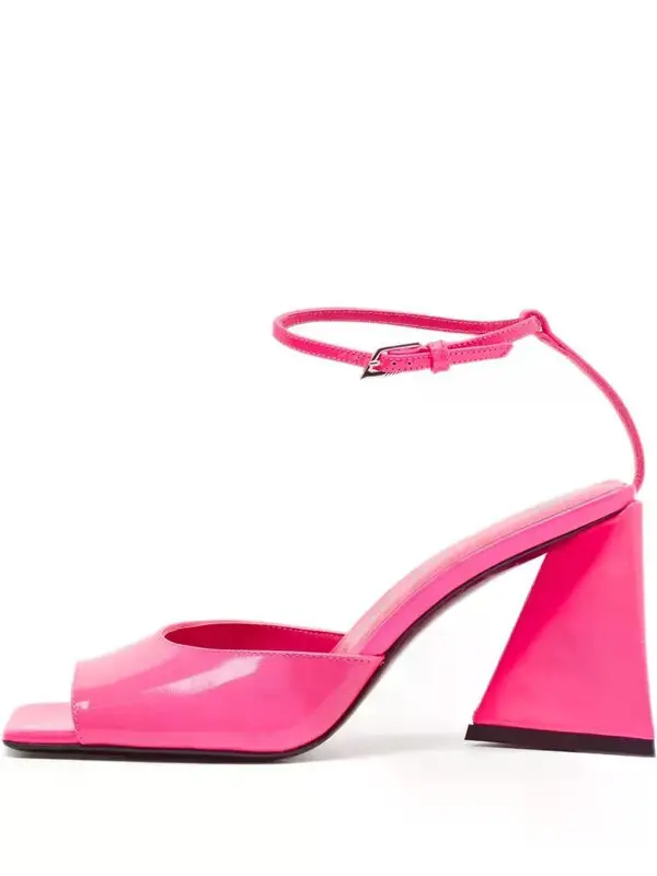 Attico Square-toe Block-heel Sandals - Pink
