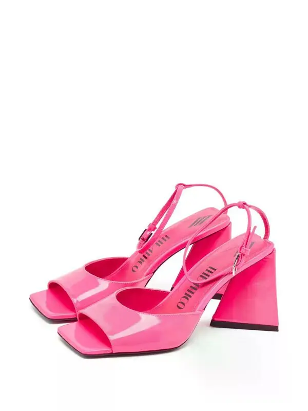 Attico Square-toe Block-heel Sandals - Pink