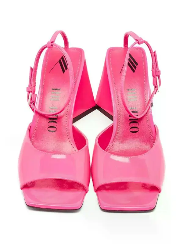 Attico Square-toe Block-heel Sandals - Pink