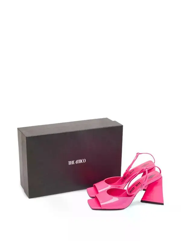 Attico Square-toe Block-heel Sandals - Pink