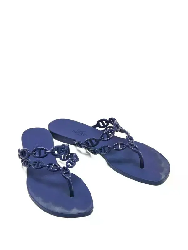 Hermès Chain-embellished Rubber Flip-flops
