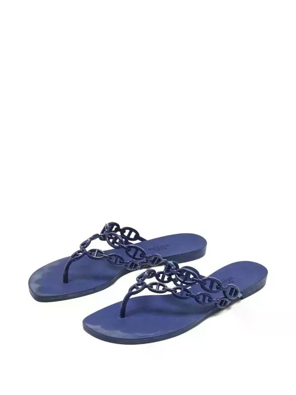 Hermès Chain-embellished Rubber Flip-flops