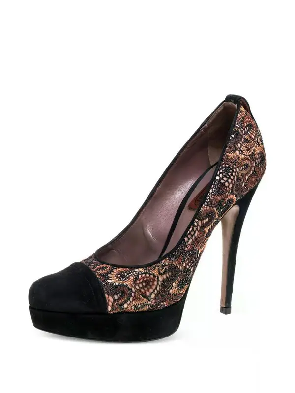 Missoni Lace And Suede Platform Pumps