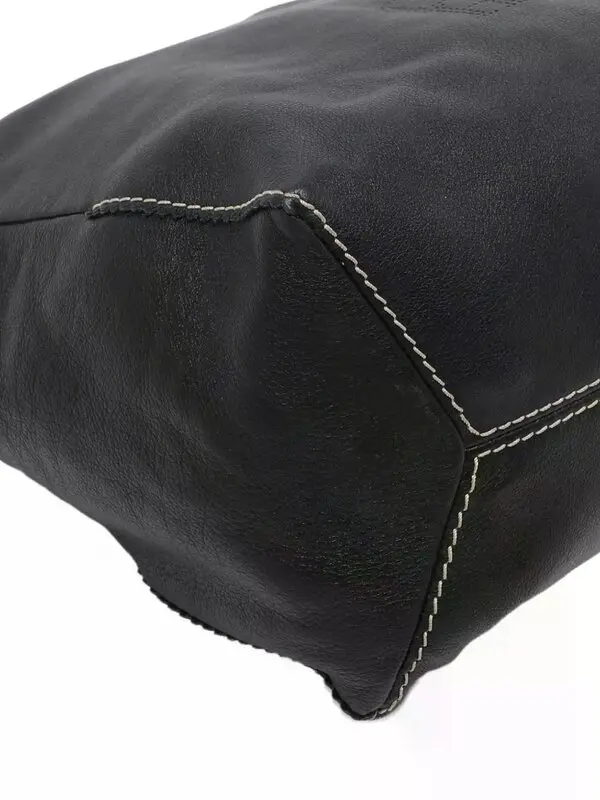 Carolina Herrera Leather Tassel Shoulder Bag - Black