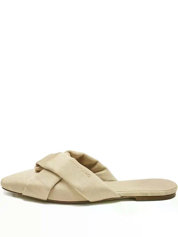 FERRAGAMO Knot Flat Mules - Neutrals