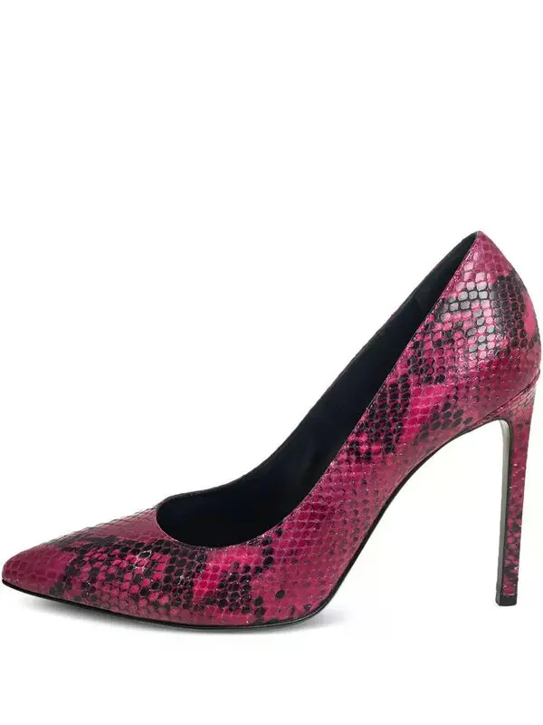 Saint Laurent Python Embossed Leather Pumps - Pink
