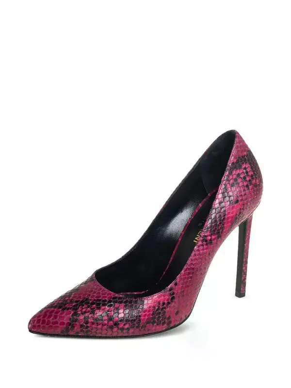 Saint Laurent Python Embossed Leather Pumps - Pink