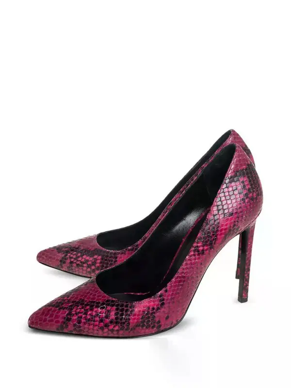 Saint Laurent Python Embossed Leather Pumps - Pink