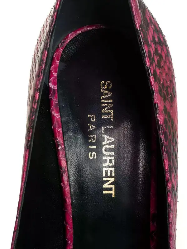 Saint Laurent Python Embossed Leather Pumps - Pink