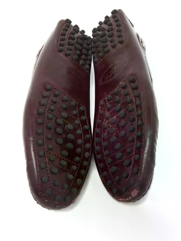TOD'S Bow-detail Leather Loafers - Red