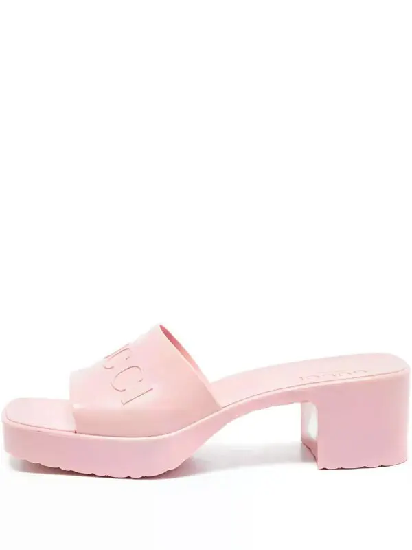 Gucci 50mm Embossed-logo Platform Slides