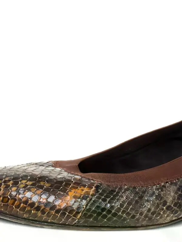 STUART WEITZMAN Python Embossed Leather Ballet Flats