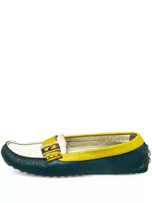 Fendi Leather Strap Loafers