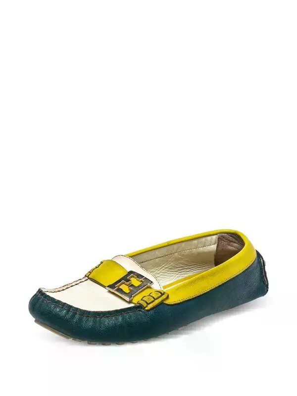 Fendi Leather Strap Loafers