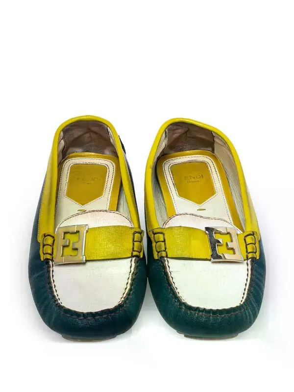 Fendi Leather Strap Loafers