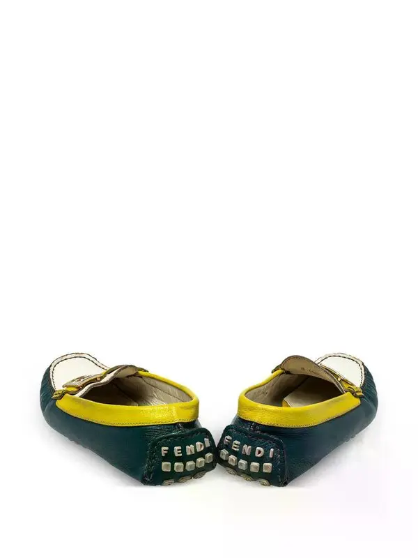 Fendi Leather Strap Loafers
