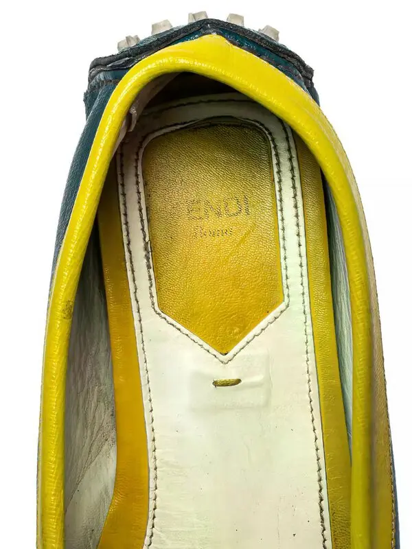 Fendi Leather Strap Loafers