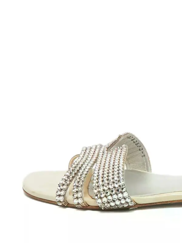GINA Crystal-embellished Leather Sandals