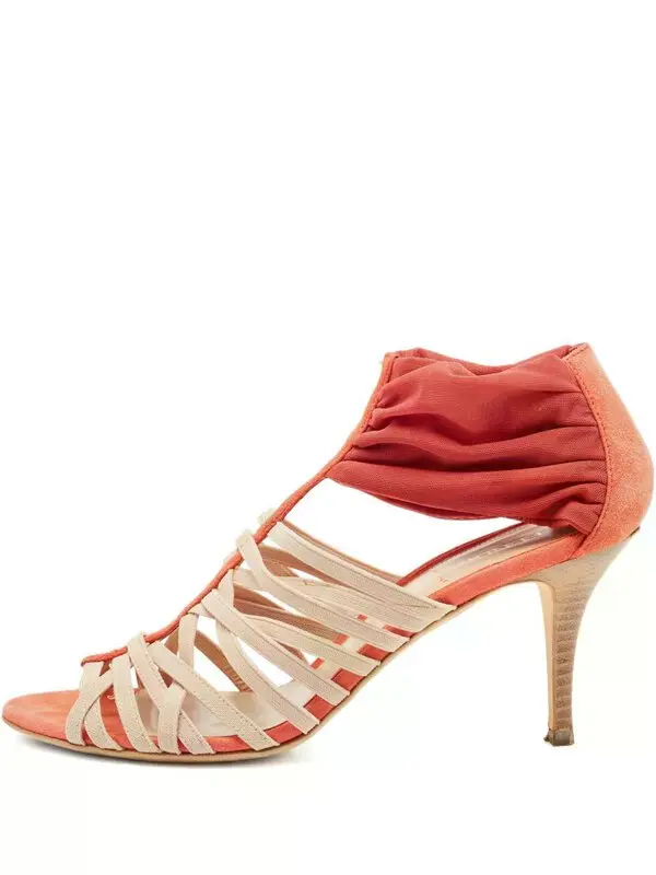 Fendi 75mm Ruched Heeled Sandals