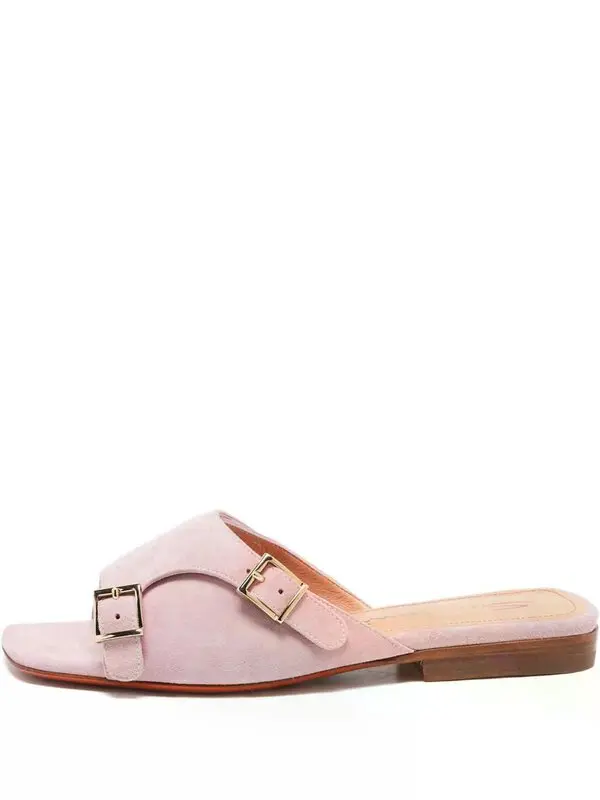 Santoni Double-buckle Suede Sandals
