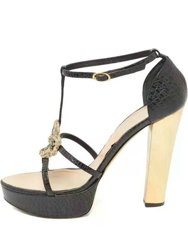 GIUSEPPE ZANOTTI Croc Embossed Leather Sandals
