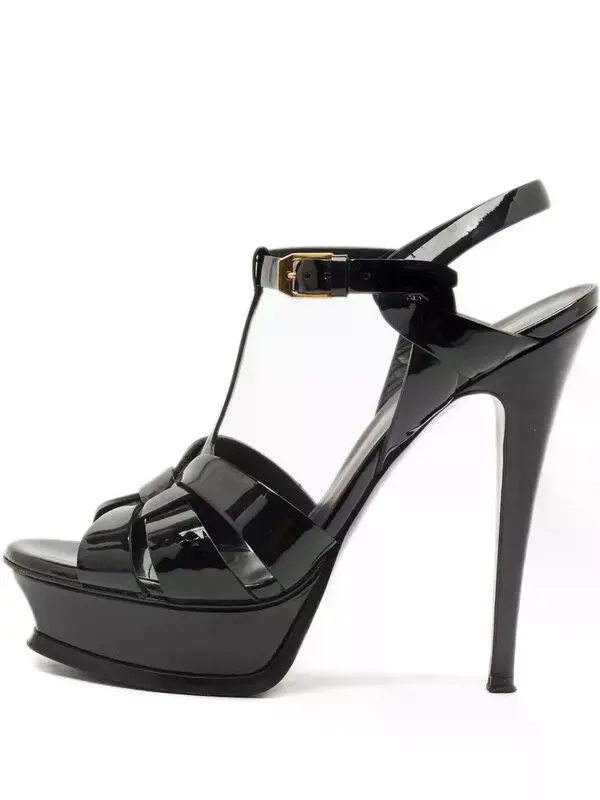 Saint Laurent 135mm Tribute Platform Sandals - Black