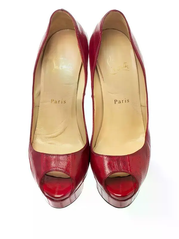 CHRISTIAN LOUBOUTIN 15mm Lady Peep Pumps - Red