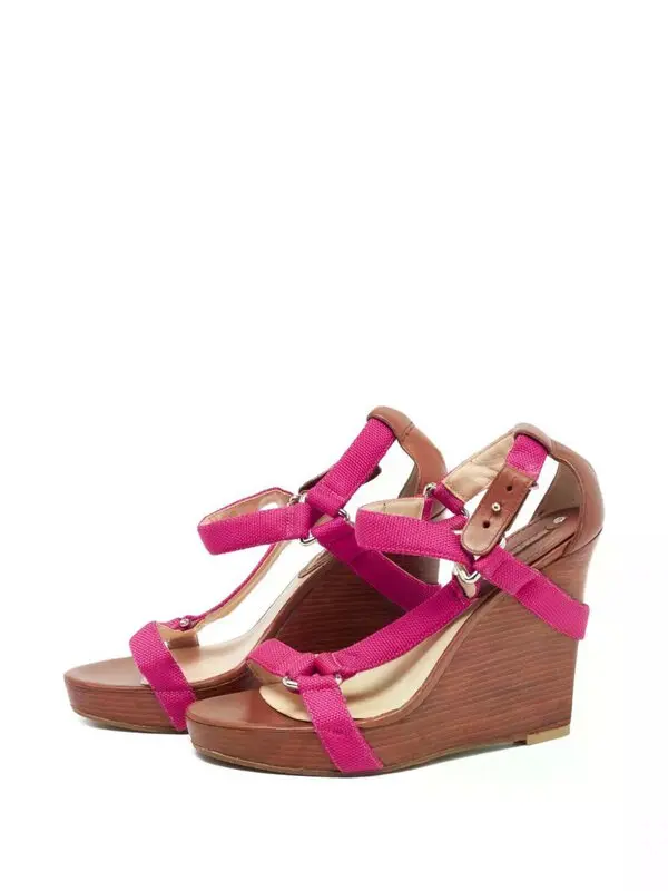Celine 120mm T-strap Wedge Sandals