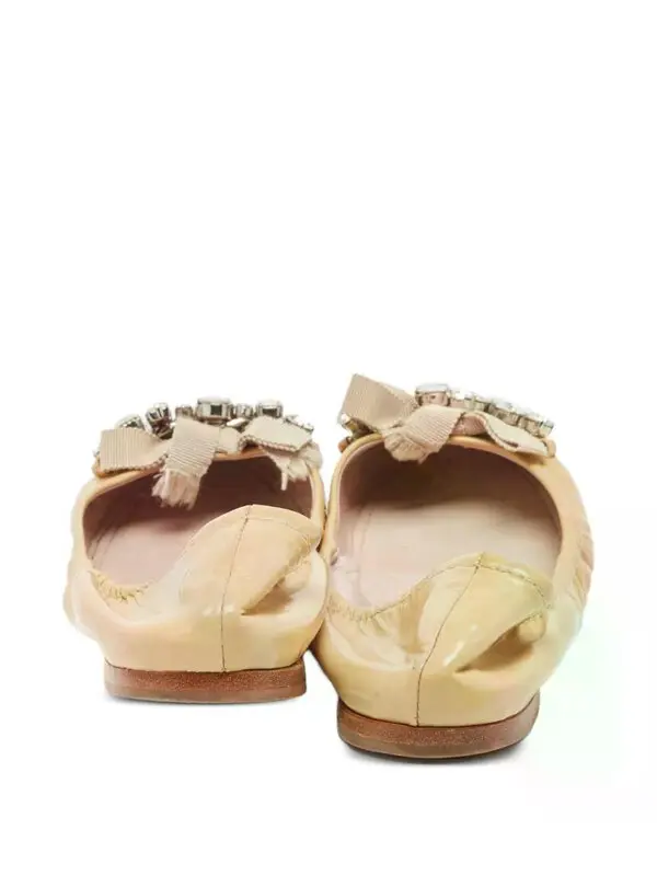 Miu Miu Crystal-embellished Ballet Flats - Neutrals