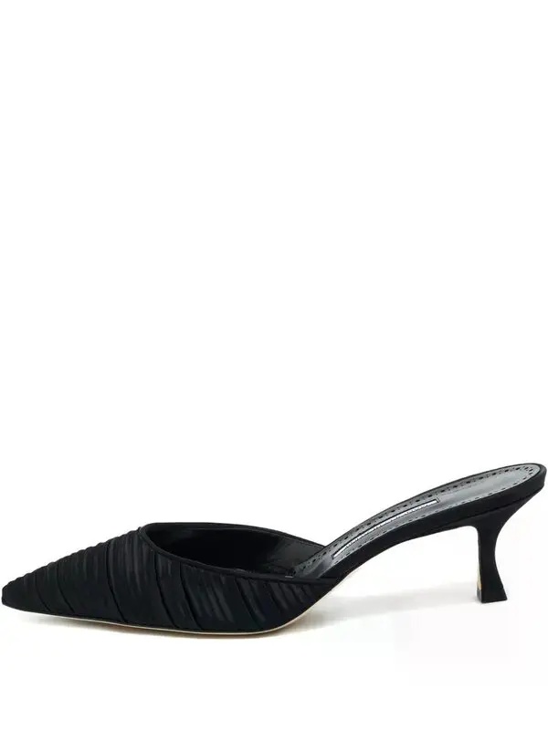 Manolo Blahnik Pleated Detail Mules