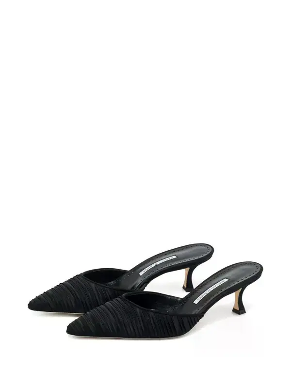 Manolo Blahnik Pleated Detail Mules