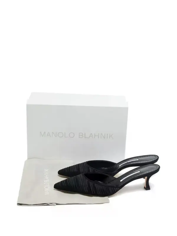 Manolo Blahnik Pleated Detail Mules